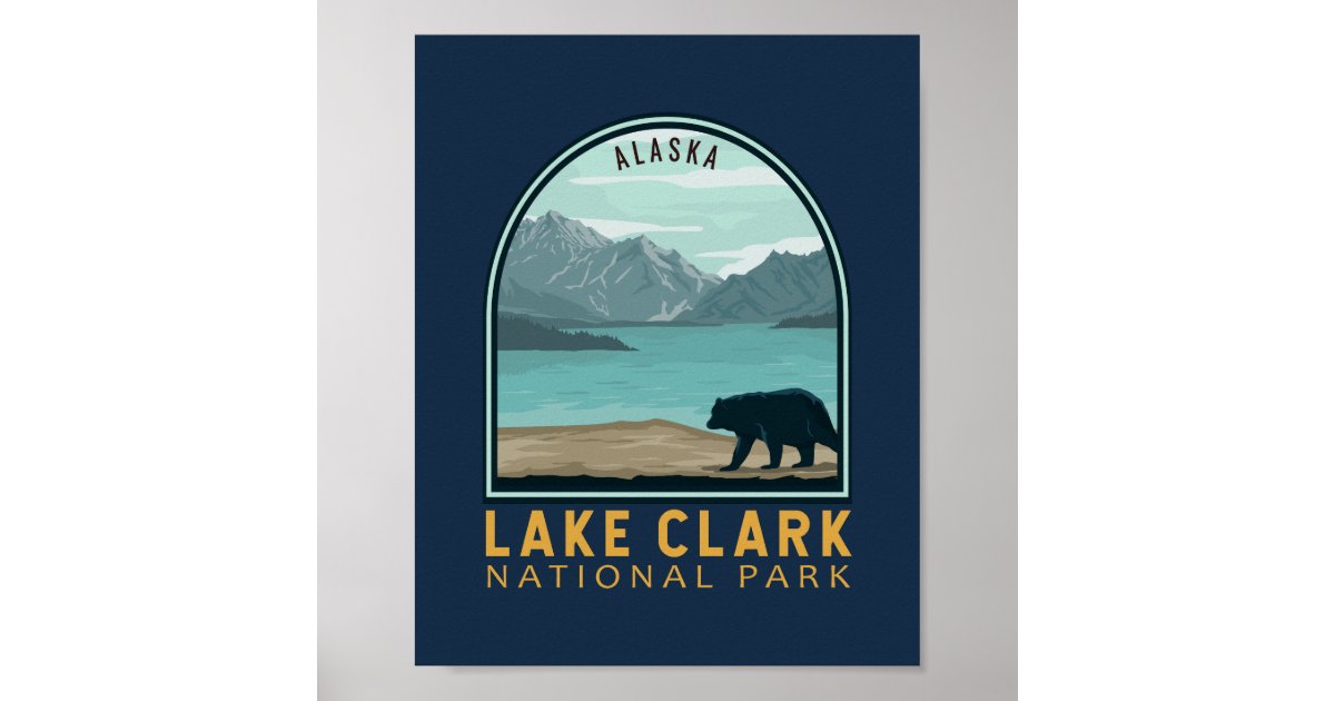 Lake Clark National Park Vintage Emblem Poster | Zazzle