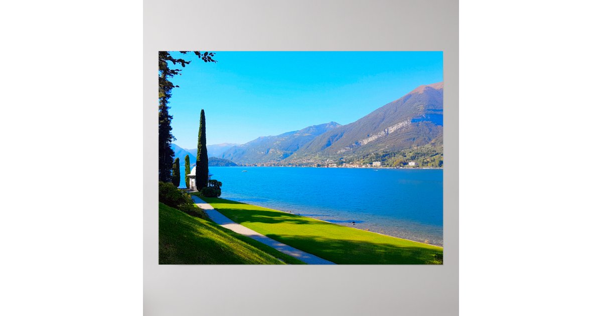 Lake Como Bellagio Walkway Italy Poster | Zazzle