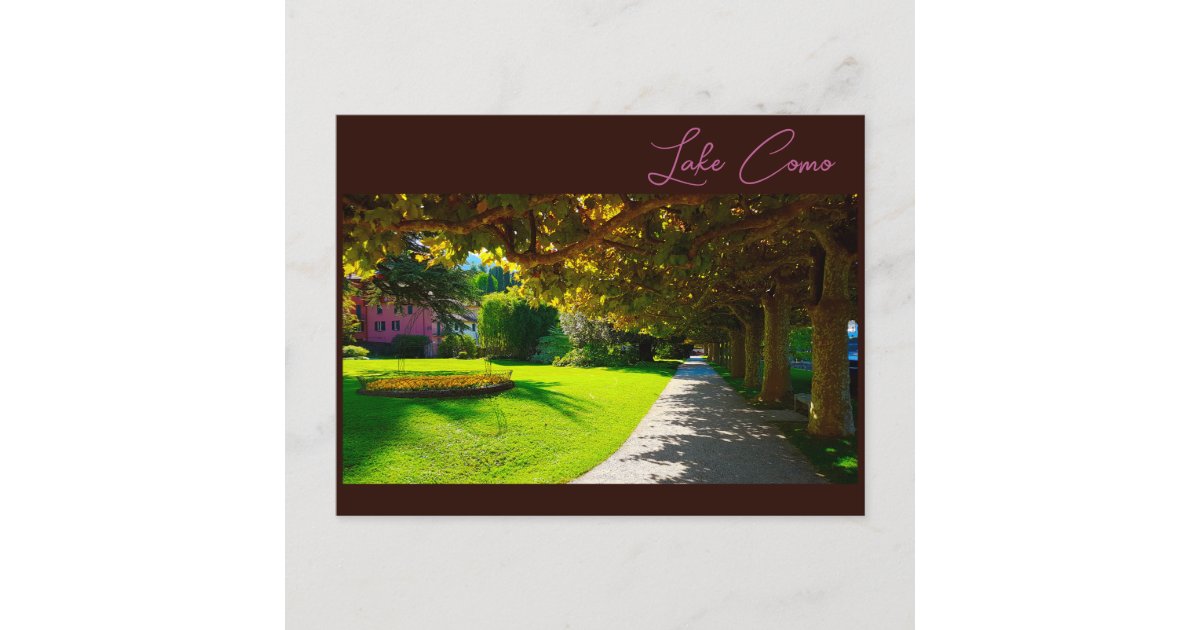 Lake Como Italy Bellagio Walkway Postcard | Zazzle