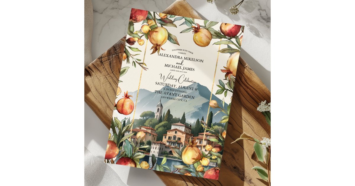 Lake Como Italy Destination Wedding Invitation | Zazzle