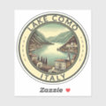 Lake Como Italy Illustration Travel Art Badge Sticker | Zazzle