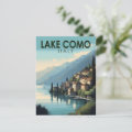 Lake Como Italy Travel Art Vintage Postcard | Zazzle