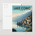 Lake Como Italy Travel Art Vintage Postcard | Zazzle