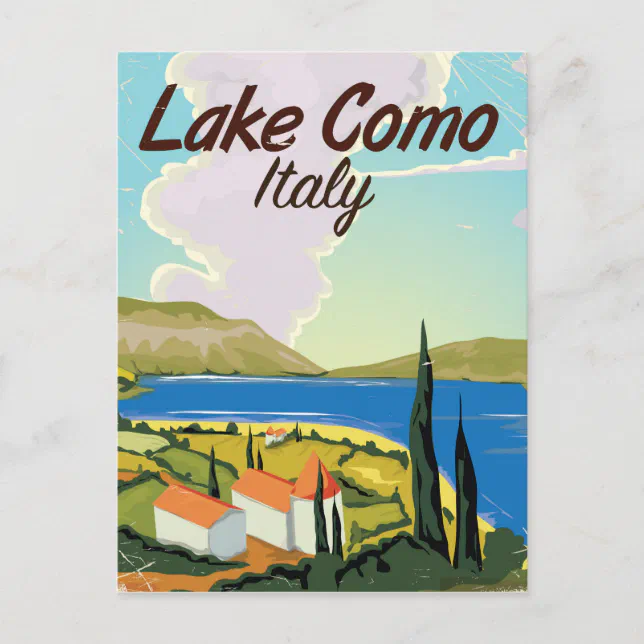 Lake Como Italy travel poster Postcard | Zazzle