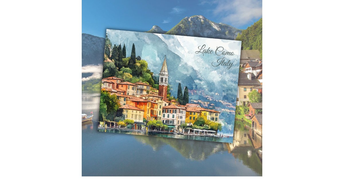 Lake Como Italy Vacation Europe Art Keepsake Postcard | Zazzle