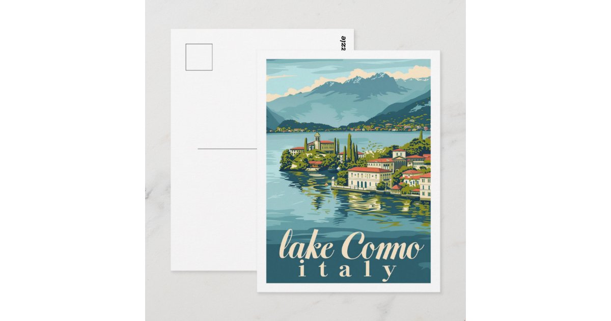 Lake Como Italy Vintage Famous Travel Place Postcard | Zazzle