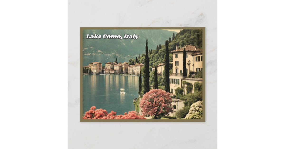 Lake Como, Italy Vintage Postcard | Zazzle