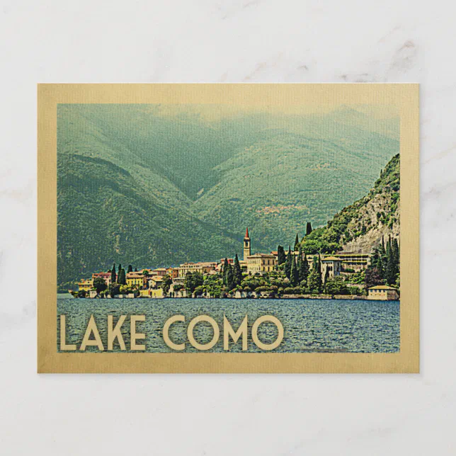 Lake Como Postcard Italy Vintage Travel | Zazzle