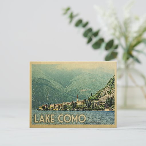 Lake Como Postcard Italy Vintage Travel | Zazzle