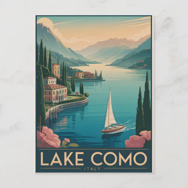 Lake Como Vintage Postcard | Zazzle