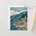 Lake Como Vintage Travel Postcard | Zazzle