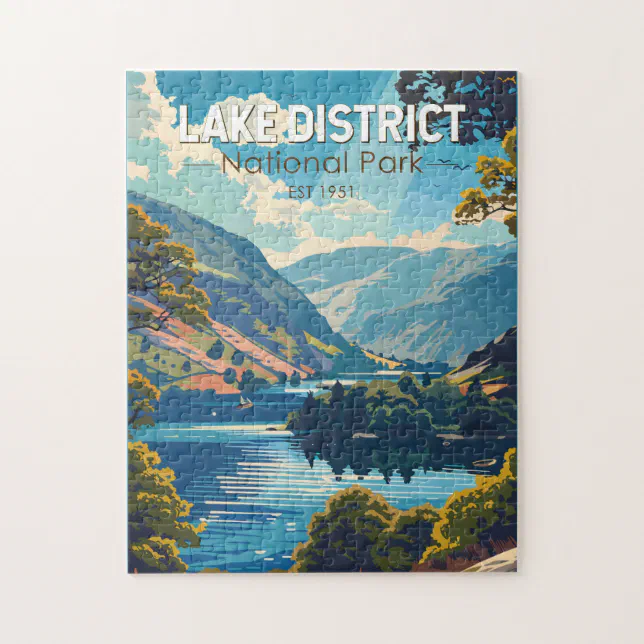 Lake District National Park England Travel Art Jigsaw Puzzle | Zazzle