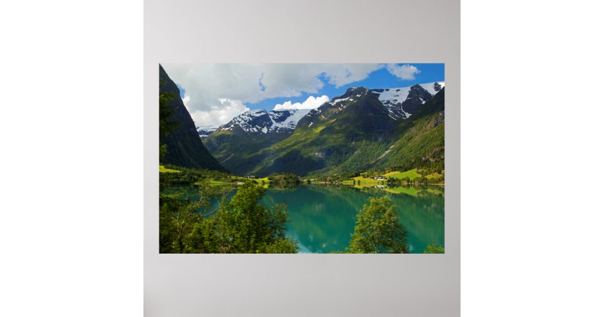 Lake Floen scenic, Norway Poster | Zazzle