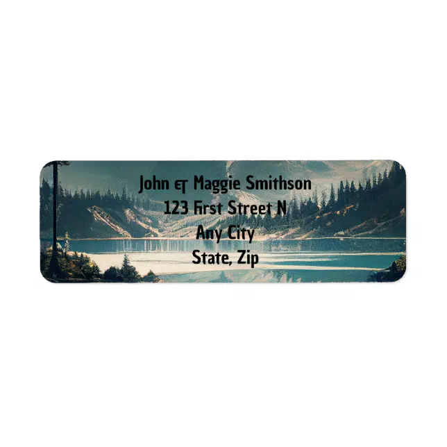 Lake Forest Trees Wilderness Landscape Scenery Label | Zazzle