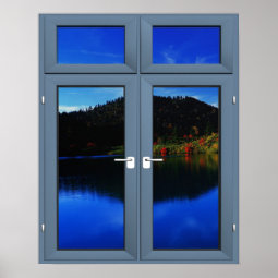 Lake Front Picture Window Scenery - Illusion Poster | Zazzle