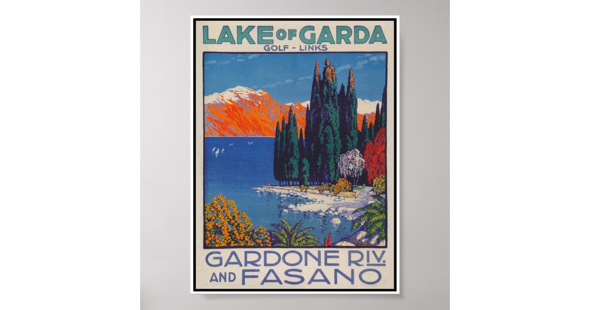 Lake Garda Italy Vintage Travel Poster | Zazzle
