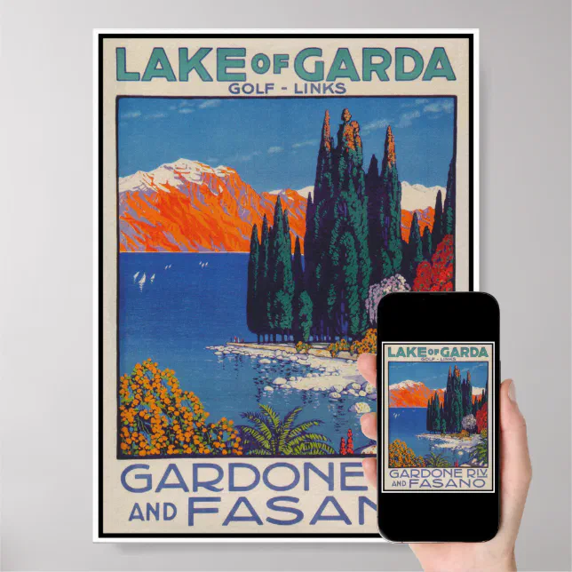 Lake Garda Italy Vintage Travel Poster | Zazzle