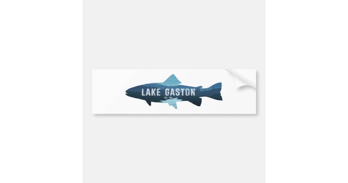 Lake Gaston North Carolina Virginia Fish Bumper Sticker | Zazzle