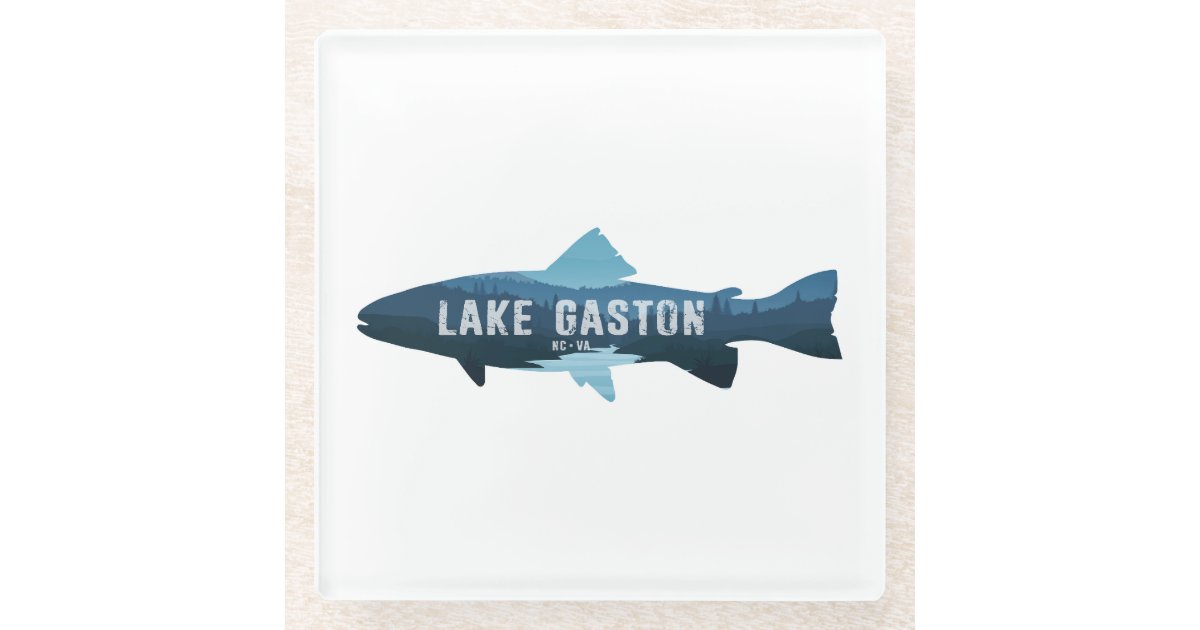 Lake Gaston North Carolina Virginia Fish Glass Coaster | Zazzle