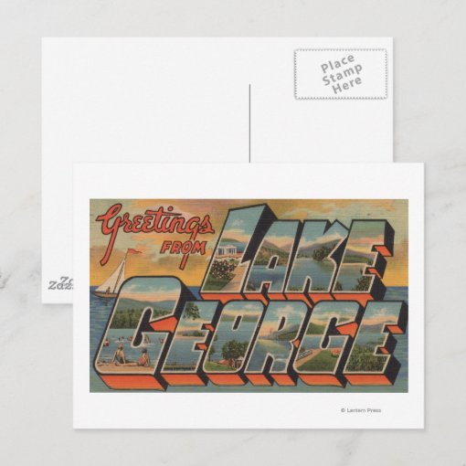 Lake George, New York - Large Letter Scenes Postcard | Zazzle