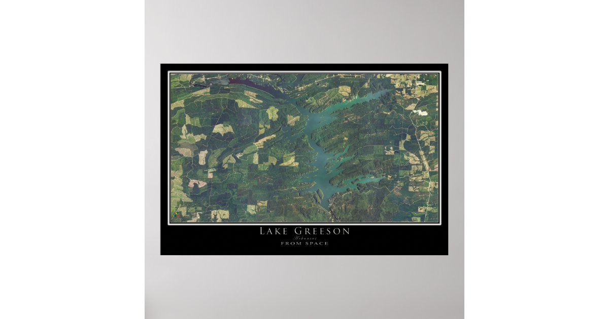 Lake Greeson Arkansas Satellite Poster Map | Zazzle
