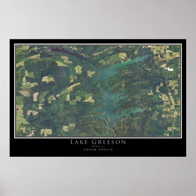 Lake Greeson Arkansas Satellite Poster Map | Zazzle
