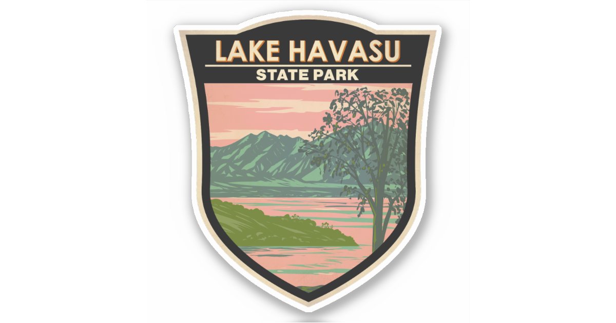 Lake Havasu State Park Travel Art Vintage Sticker | Zazzle