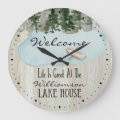 Lake House Family Monogram Large Clock | Zazzle