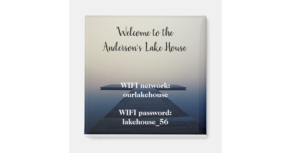 Lake House Magnet Vacation Rental Wifi Password | Zazzle