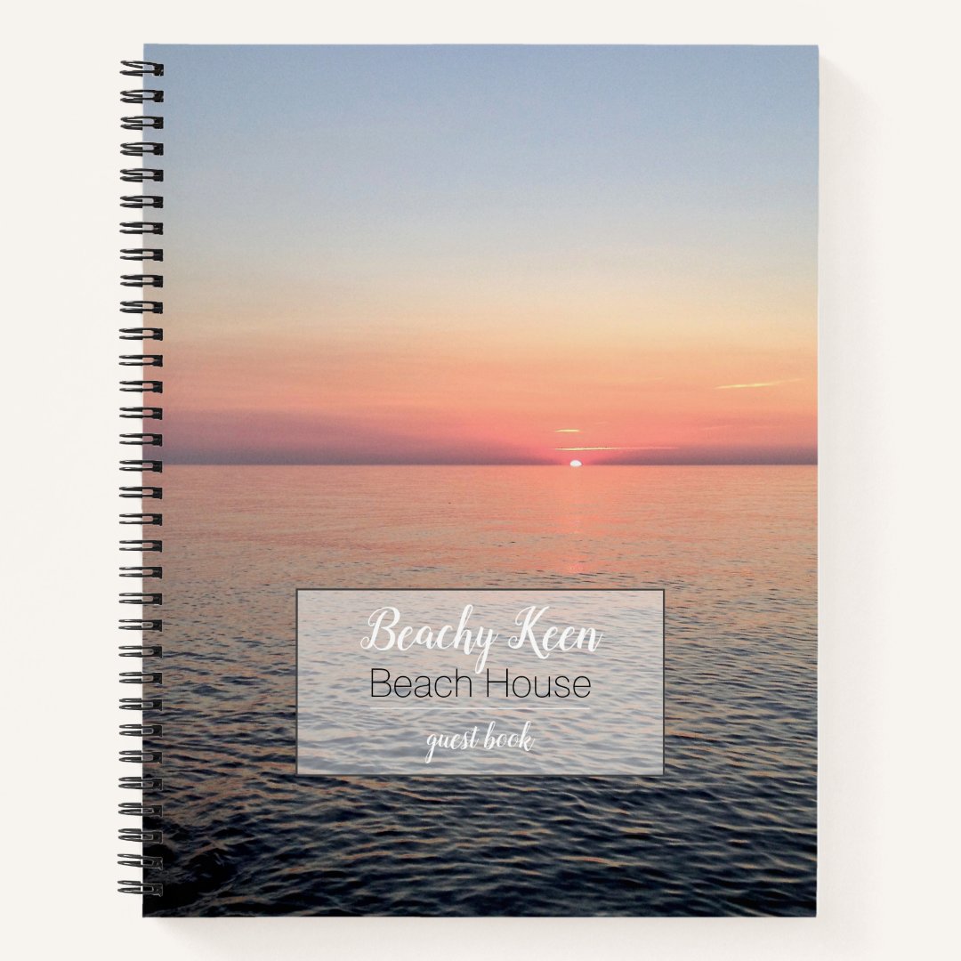 Lake House Vacation Rental Photo Cover Guest Book | Zazzle