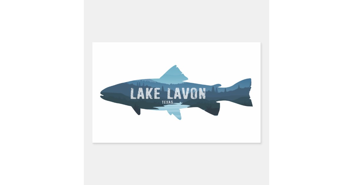 Lake Lavon Texas Fish Rectangular Sticker | Zazzle