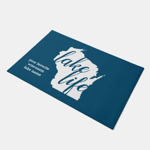 Lake Life Wisconsin Customized Lake Name Doormat | Zazzle