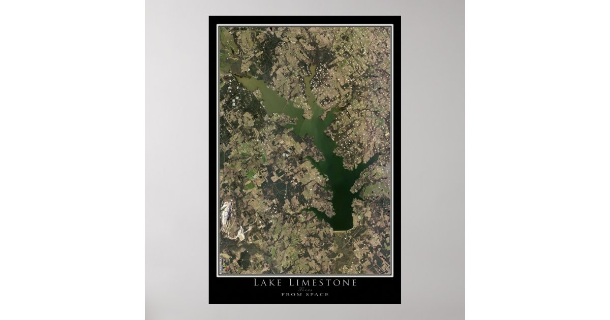 Lake Limestone Texas Satellite Poster Map | Zazzle