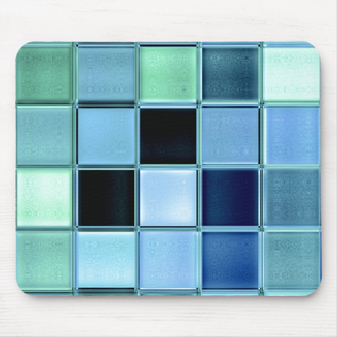 Lake Living AquaMarine Glass Tile Mosaic Mousepad | Zazzle