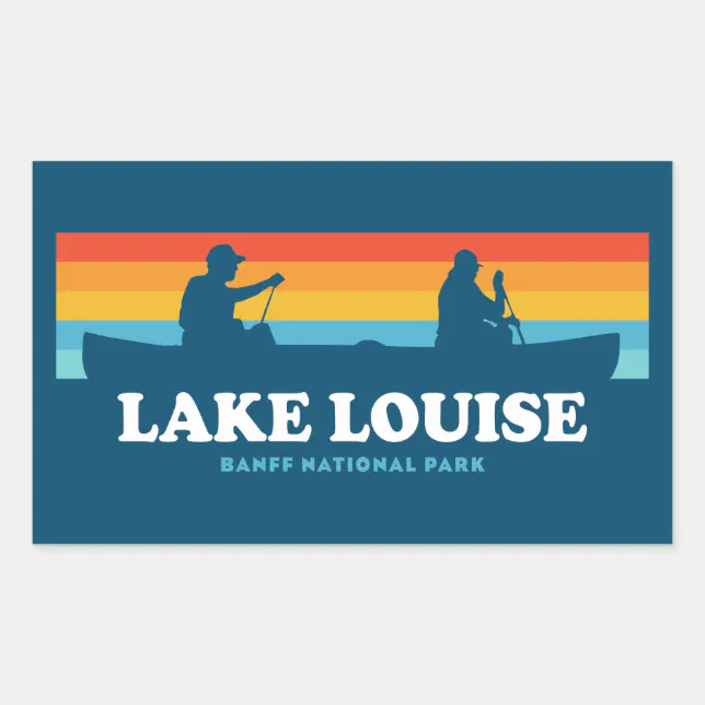 Lake Louise Banff National Park Canoe Rectangular Sticker | Zazzle