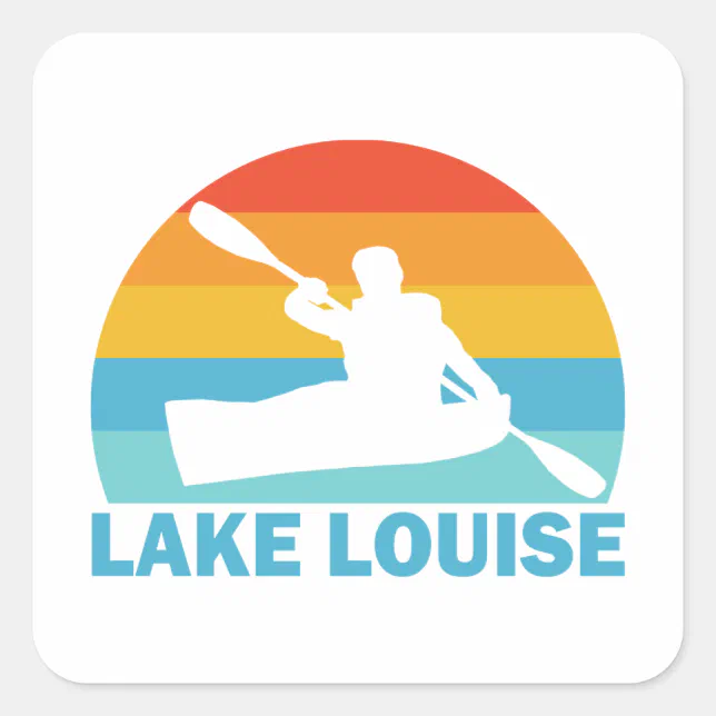 Lake Louise Banff National Park Kayak Square Sticker | Zazzle