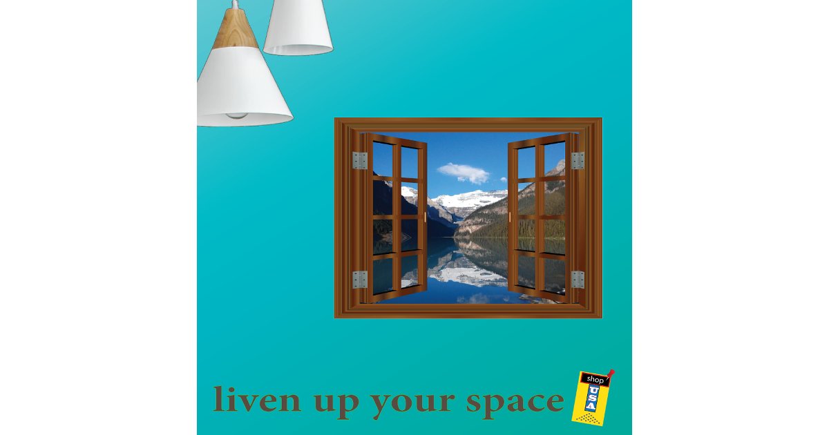 Lake Louise Canada Fake Window Frame Poster | Zazzle