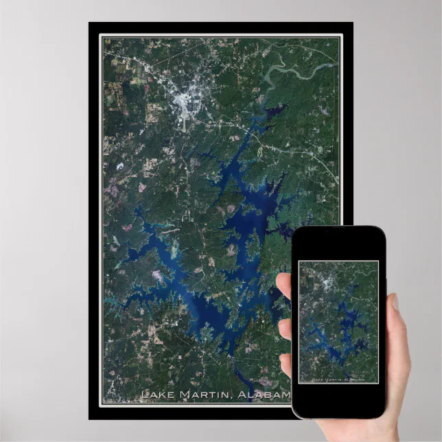 Lake Martin Alabama Satellite Poster Map | Zazzle