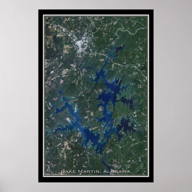 Lake Martin Alabama Satellite Poster Map | Zazzle