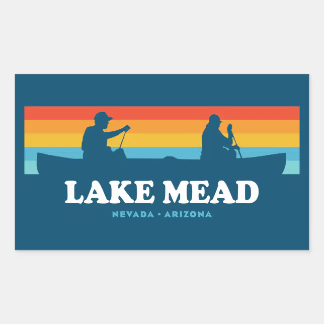 Lake Mead Nevada Arizona Canoe Rectangular Sticker | Zazzle
