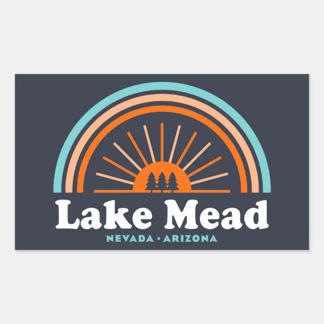 Lake Mead Nevada Arizona Rainbow Rectangular Sticker | Zazzle