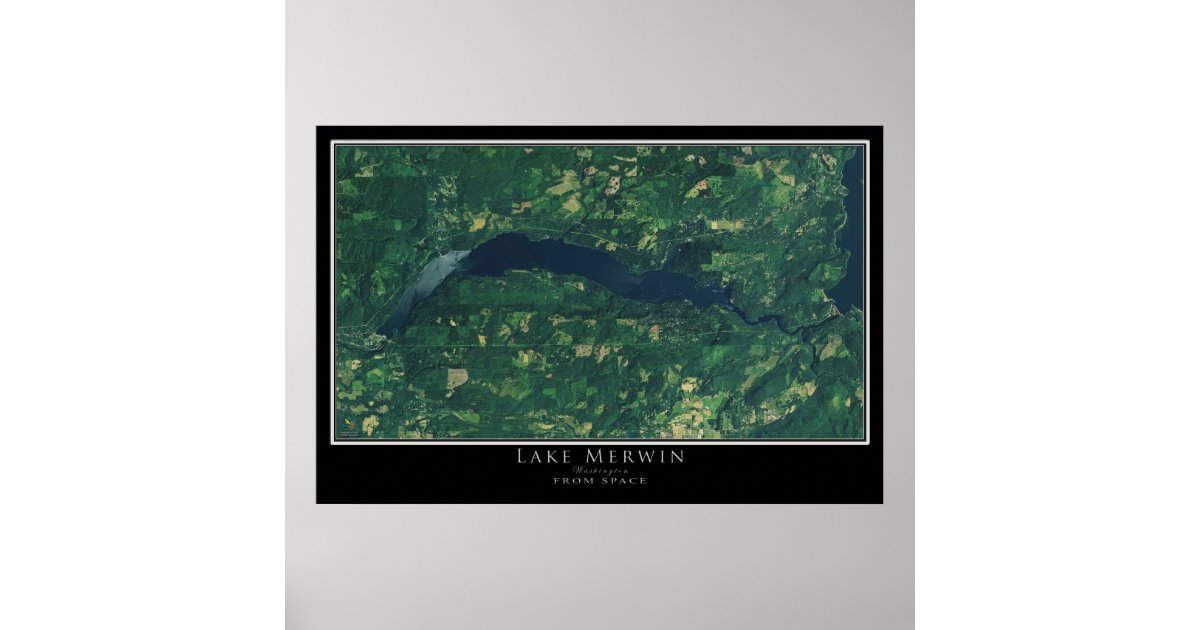 Lake Merwin Washington Satellite Poster Map | Zazzle