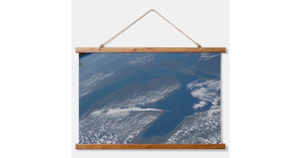 Lake Michigan, Lake Huron And State Of Michigan. Hanging Tapestry | Zazzle