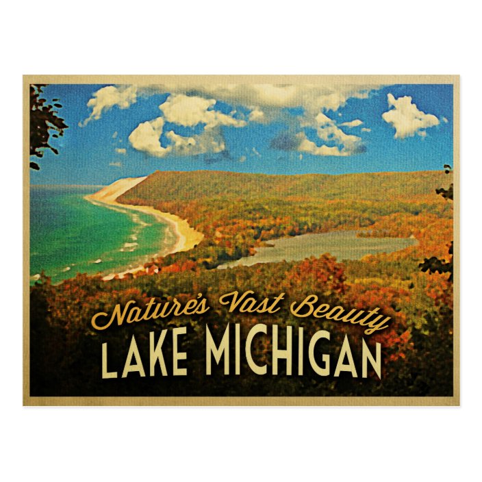 Lake Michigan Vintage Postcard | Zazzle.com