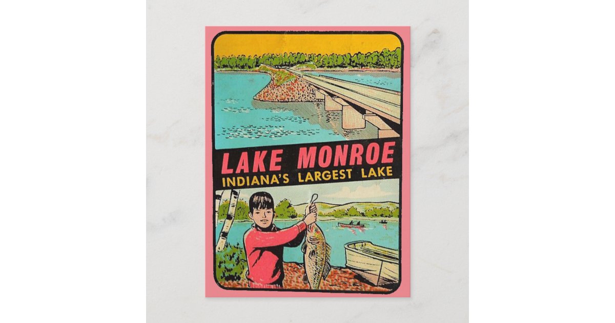 Lake Monroe Indiana Vintage Travel Postcard | Zazzle