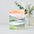 Lake Morning Sunrise | Watercolor Nature Postcard | Zazzle