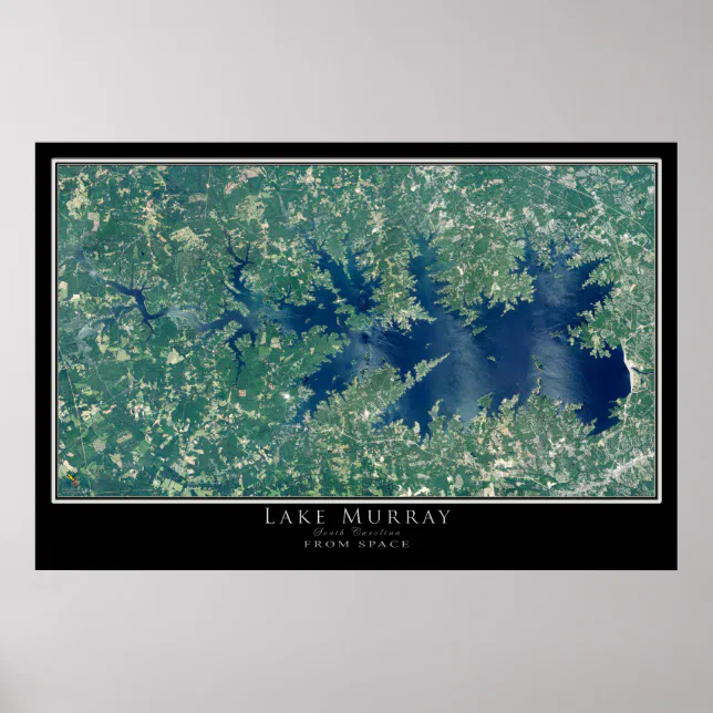 Lake Murray South Carolina Satellite Poster Map | Zazzle