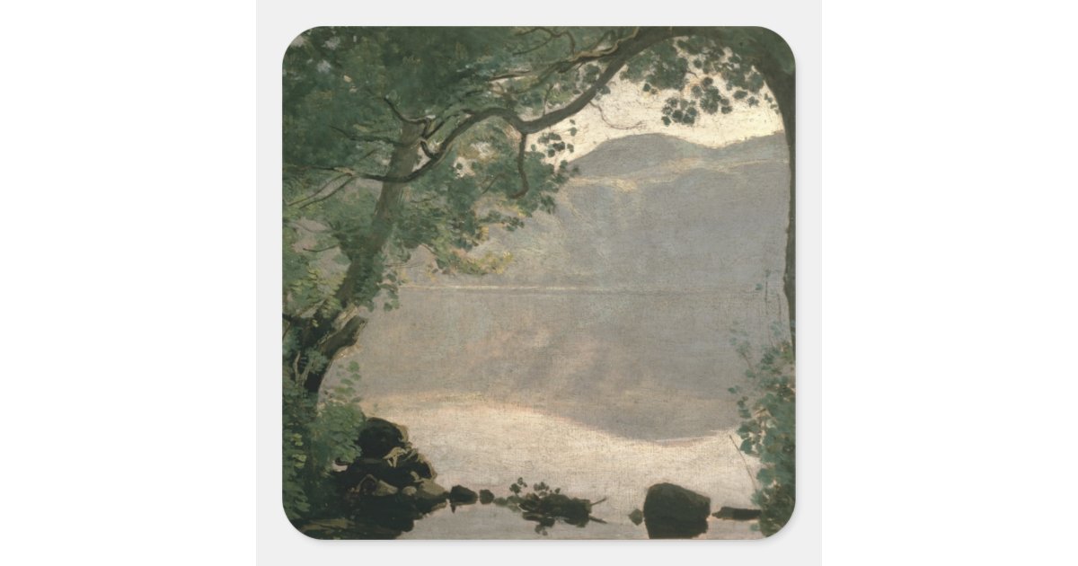 Lake Nemi, 1843 Square Sticker | Zazzle
