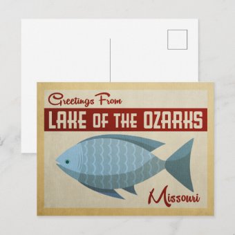 Lake of the Ozarks Fish Vintage Travel Postcard | Zazzle