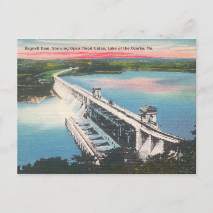 Lake of the Ozarks Vintage Bagnell Dam Postcard | Zazzle